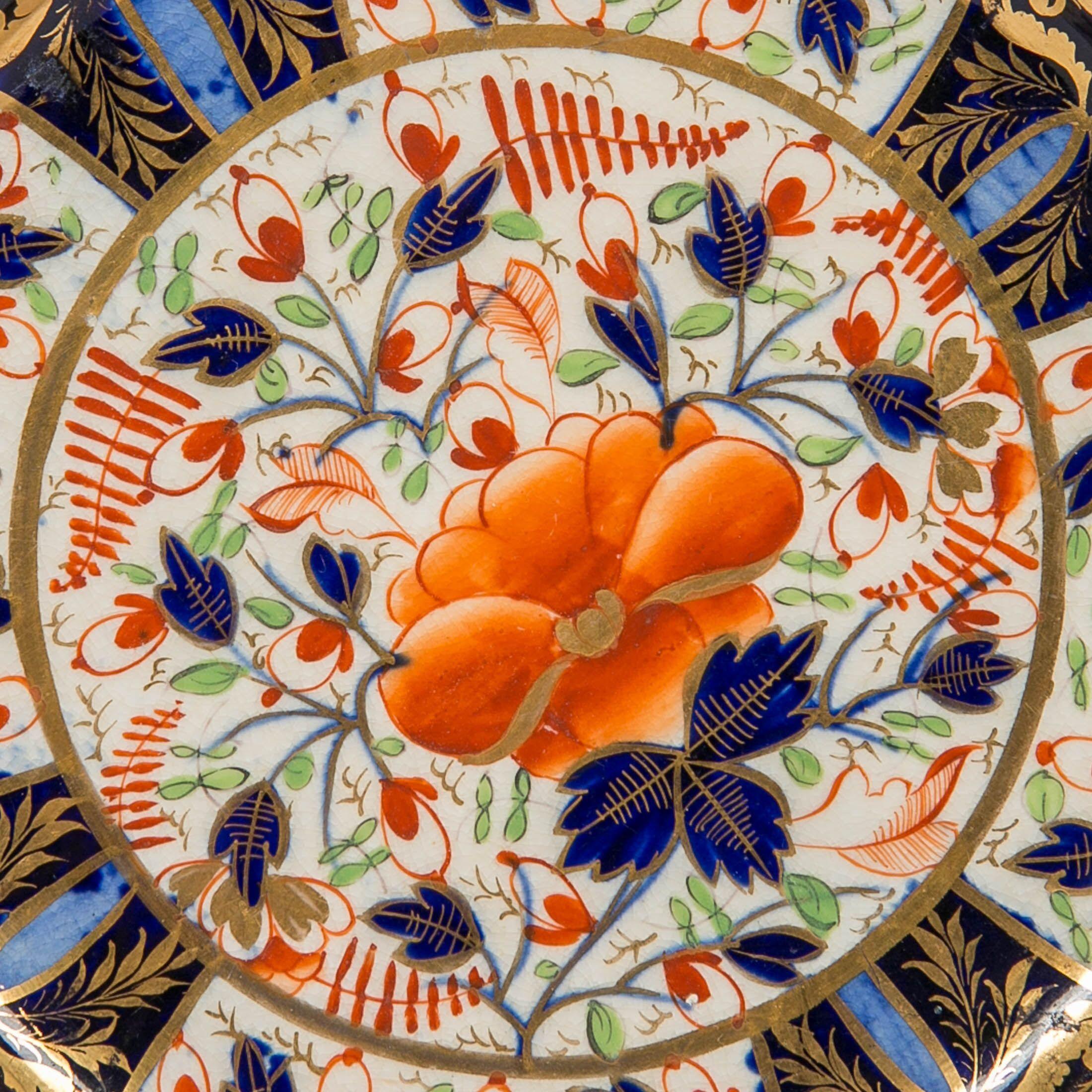 Set of Ten Antique English Plates with Imari Inspired Decoration Made ...