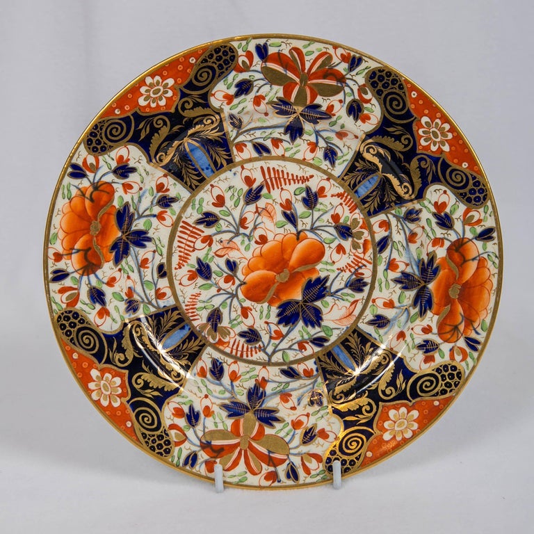 Set of Ten Antique English Plates with Imari Inspired Decoration Made ...