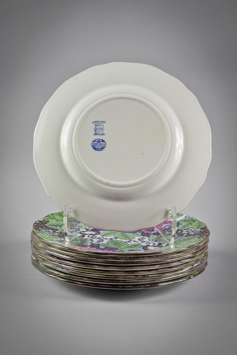 Set of Ten English Porcelain Dessert Plates, Copeland Spode, circa 1890 ...