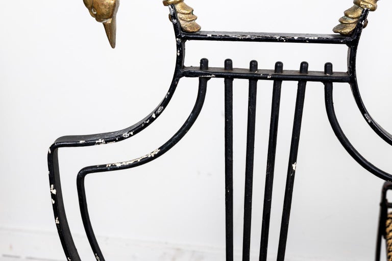 Set of Ten Folding Lyre Back Chairs For Sale at 1stDibs