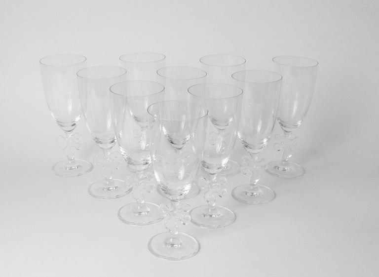 Set of Ten Fun and Fancy Marc Aurel Water Glasses with Jigsaw Stem For ...
