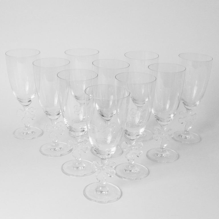 Set of Ten Fun and Fancy Marc Aurel Water Glasses with Jigsaw Stem For ...