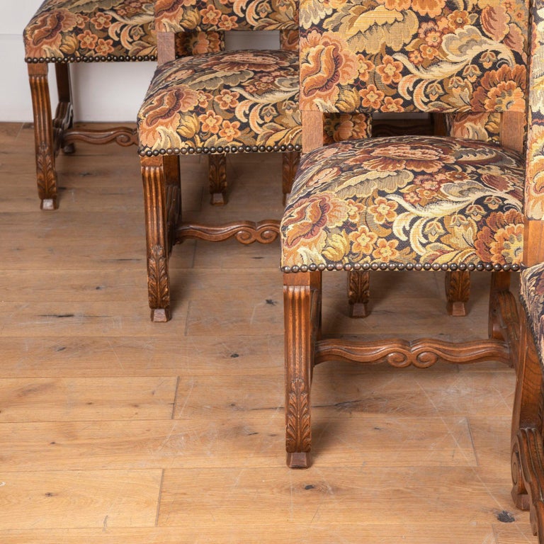Set of Ten High Backed Oak Dining Chairs For Sale at 1stDibs