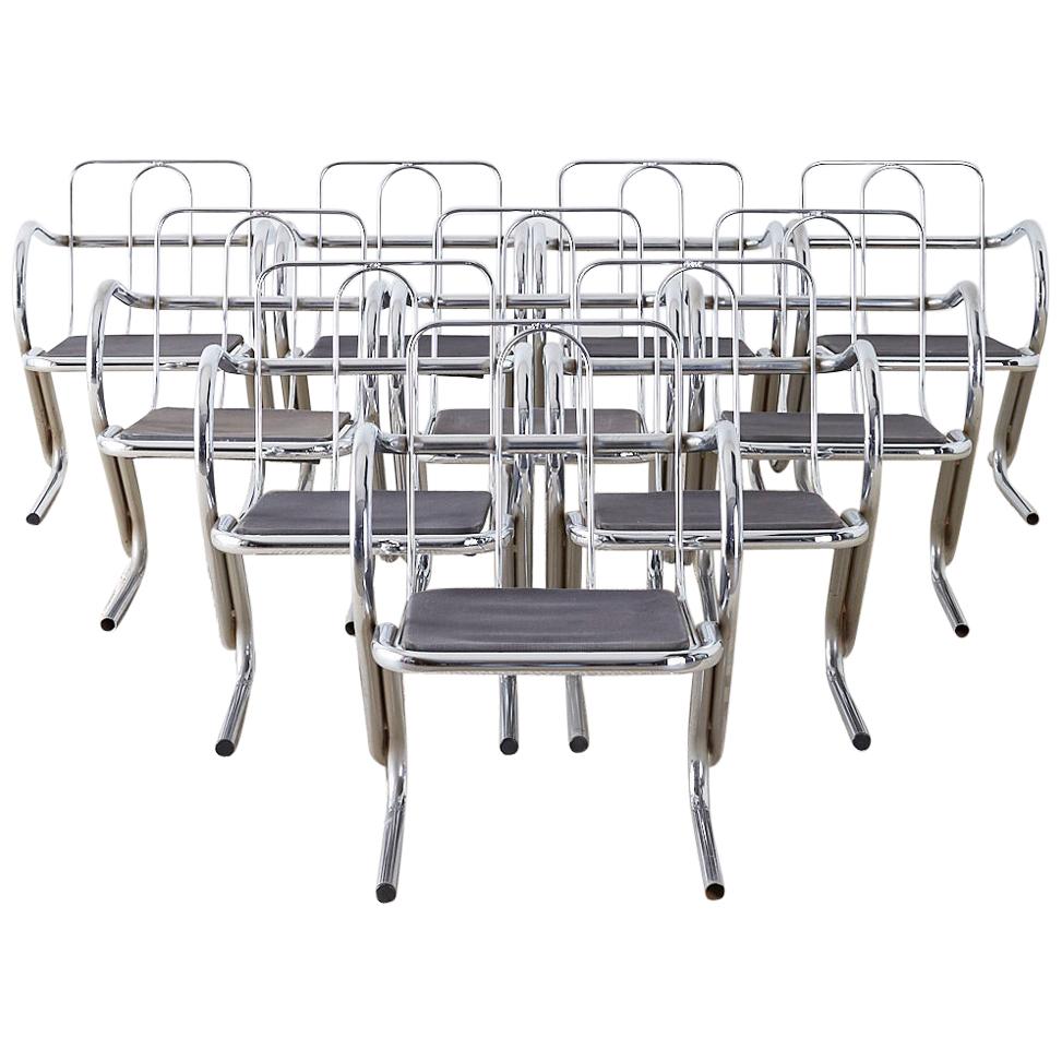 Vintage Jerry Johnson Chrome Sling Chair at 1stDibs