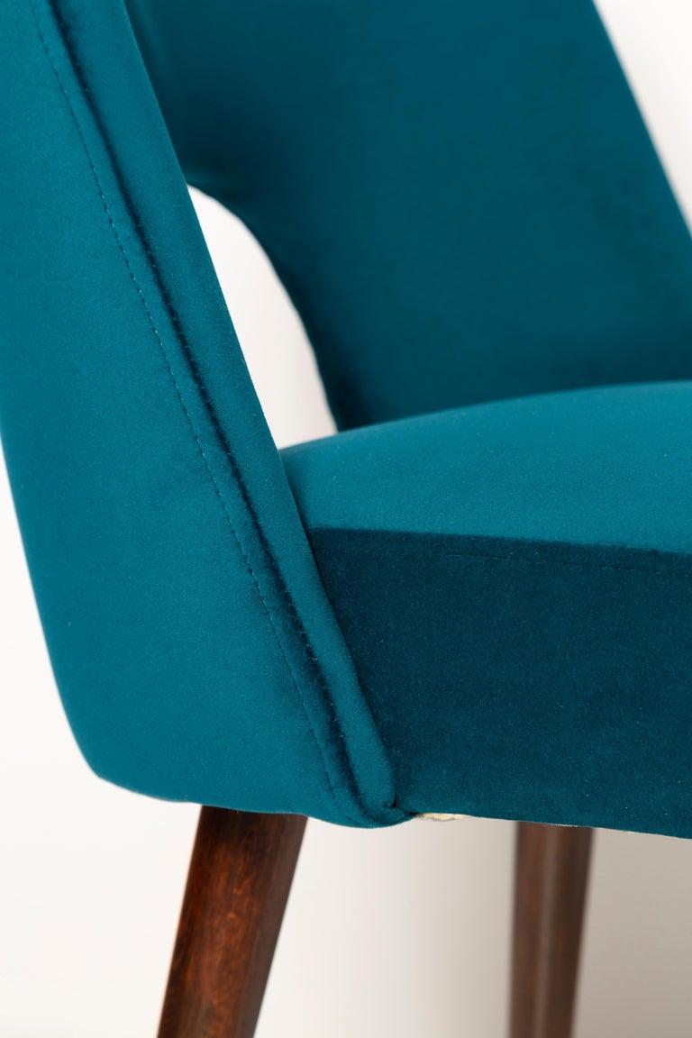 Set of Ten Mid Century Emerald Green Velvet 'Shell' Chairs, Europe ...