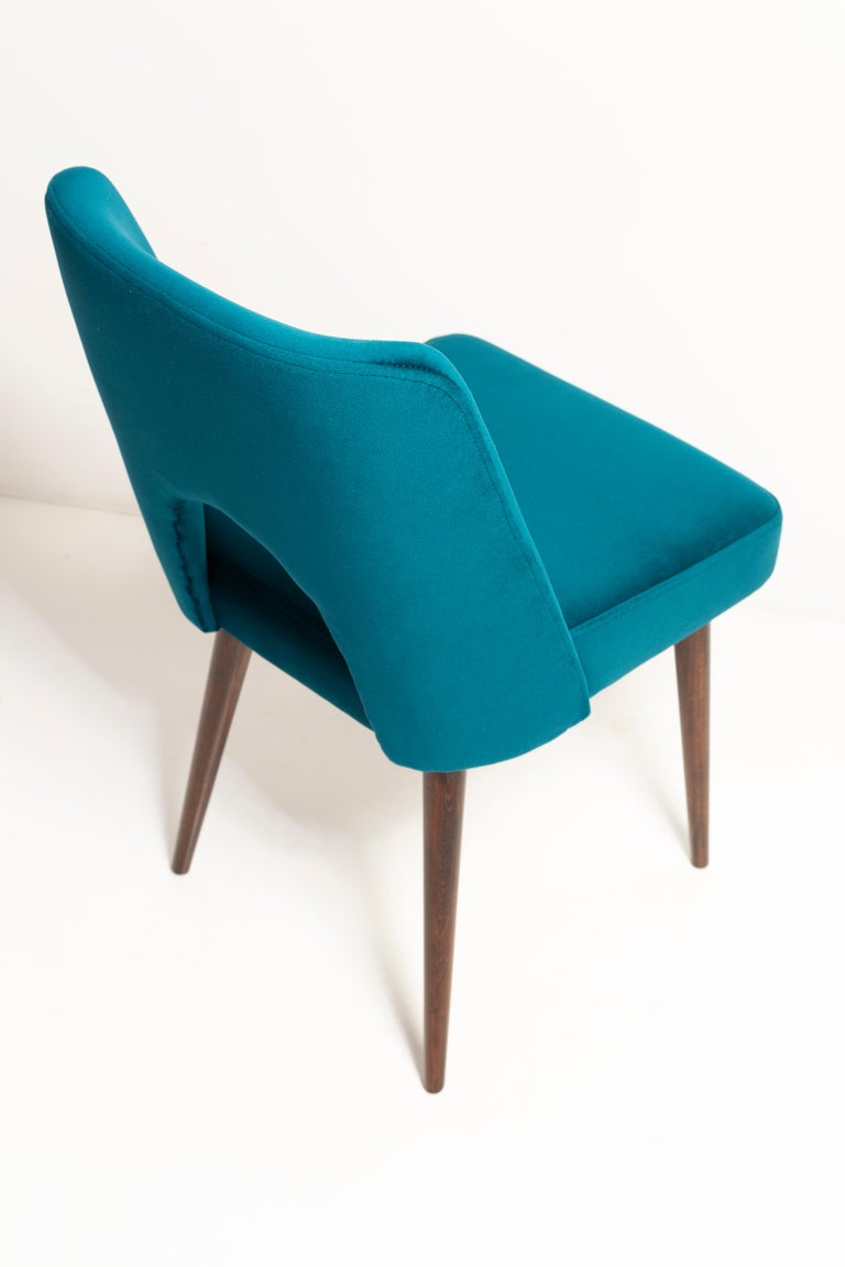 Set of Ten Mid Century Emerald Green Velvet 'Shell' Chairs, Europe ...