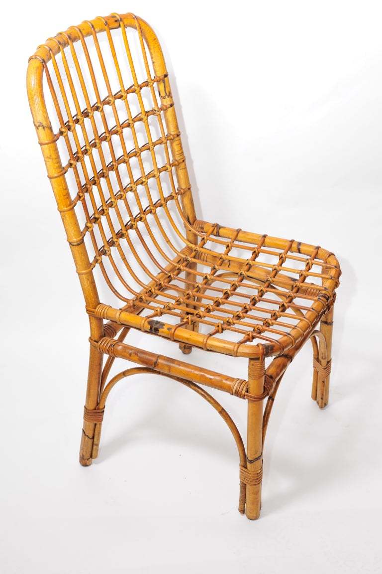 Set of Ten Rattan Woven Dining Chairs at 1stDibs