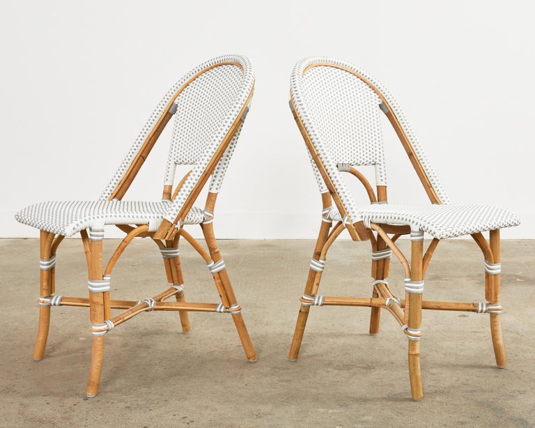 Set of Ten Serena and Lily Rattan Wicker Bistro Dining Chairs For Sale ...