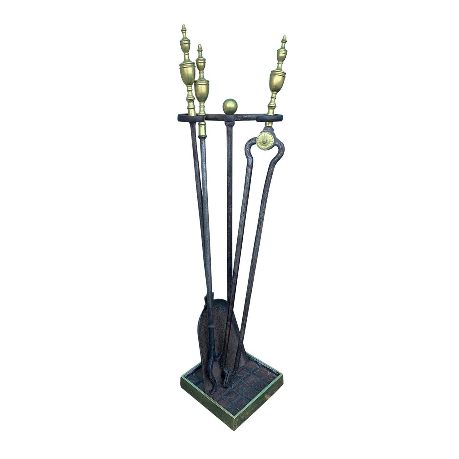 Set of Three Bayonet-Form Fire Tools with Wooden Handles For Sale at ...