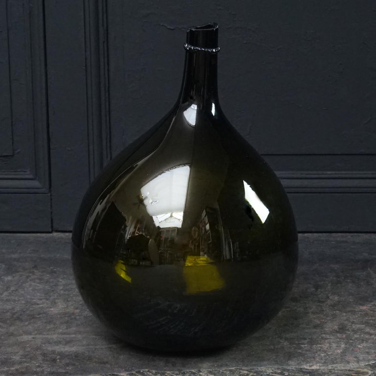 Set of Three 19th Century Italian Blown Demijohn or Damigiana Glass ...