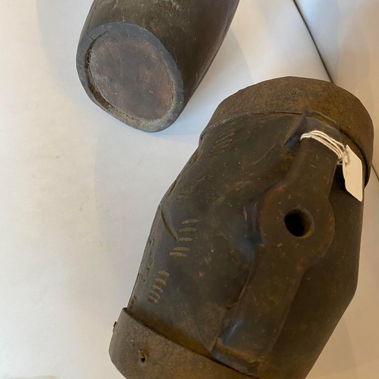Set of Three 19th Century Three Antique Decorated Wooden Italian Flasks ...