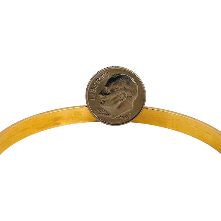 Set of Three 21 Karat Yellow Gold Diamond Cut Textured Bangle Bracelets ...