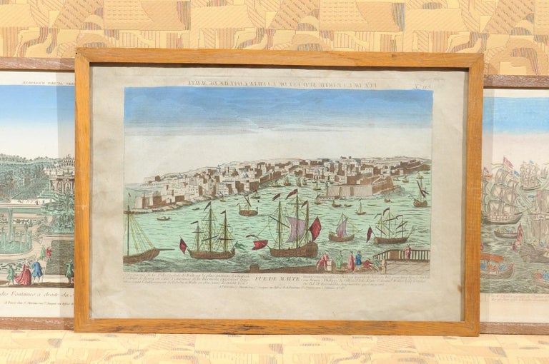 Set of Three '3' Early 19th Century Engravings in Custom Wood Frames ...