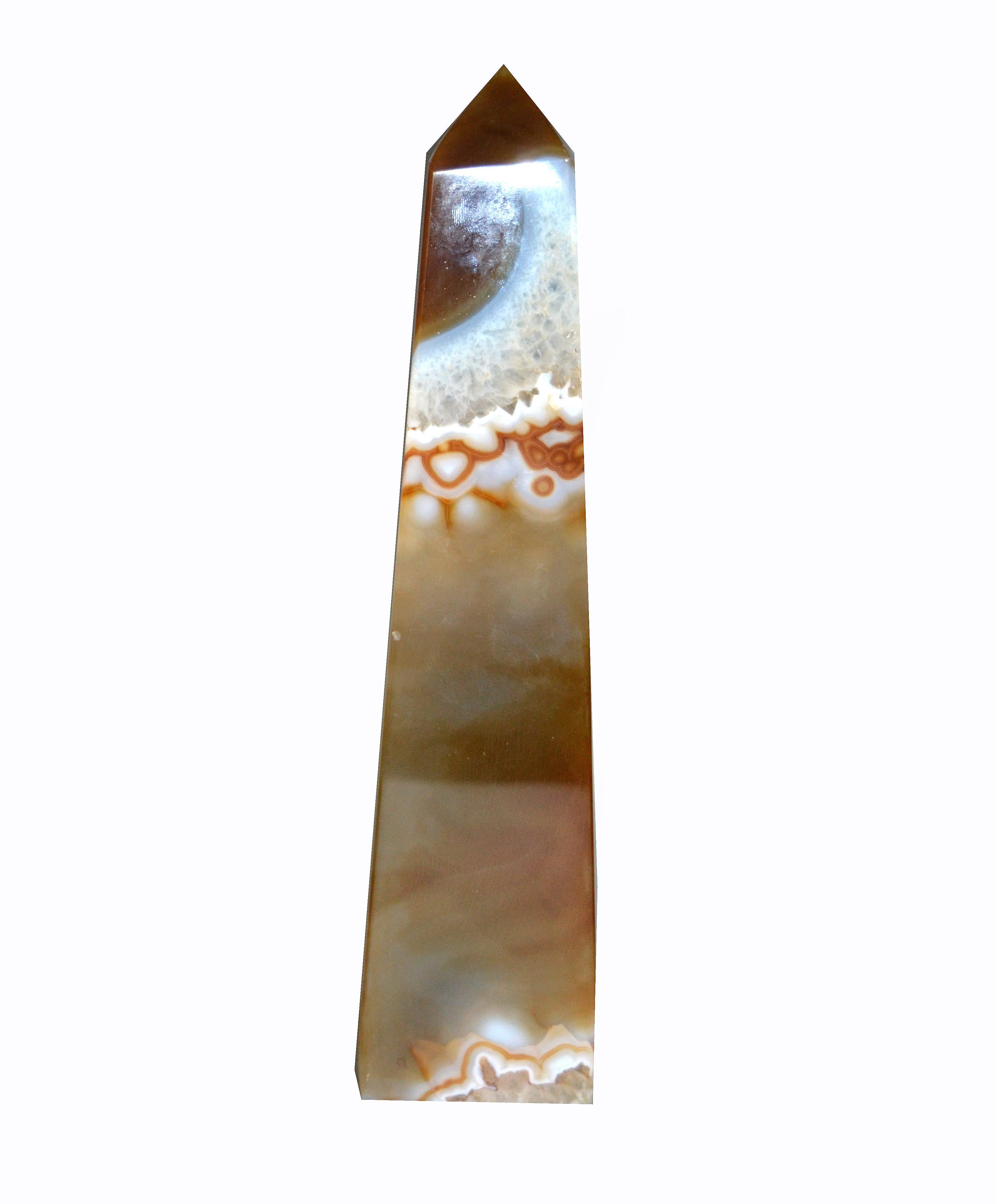 Set of Three Agate and Amethyst Mineral Obelisks For Sale at 1stDibs