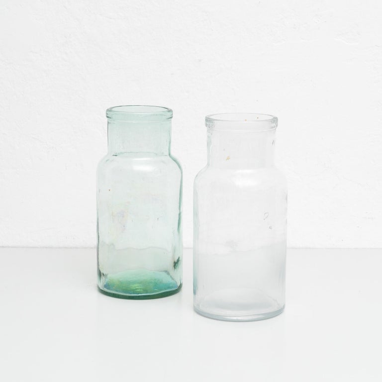Set of Three Antique Spanish Glass Containers, circa 1950 For Sale at ...