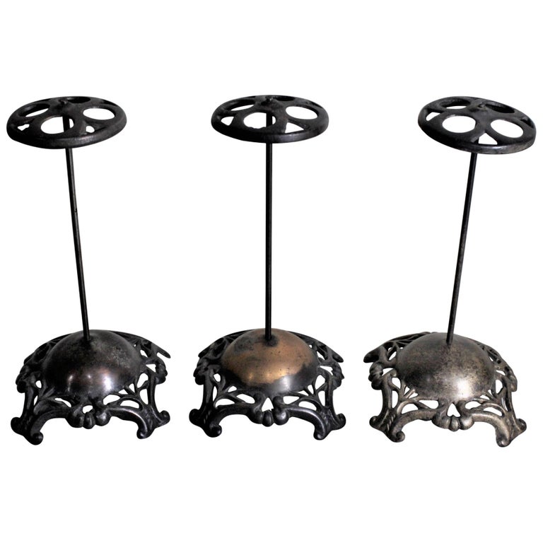 Set of Three Antique Victorian Cast Metal Commercial Hat Stands at 1stDibs