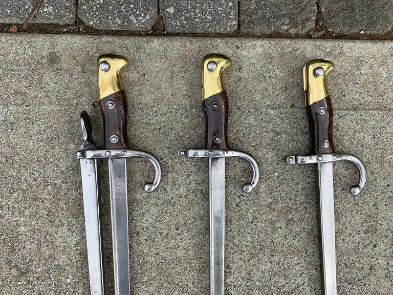 Set of Three Bayonet-Form Fire Tools with Wooden Handles For Sale at ...