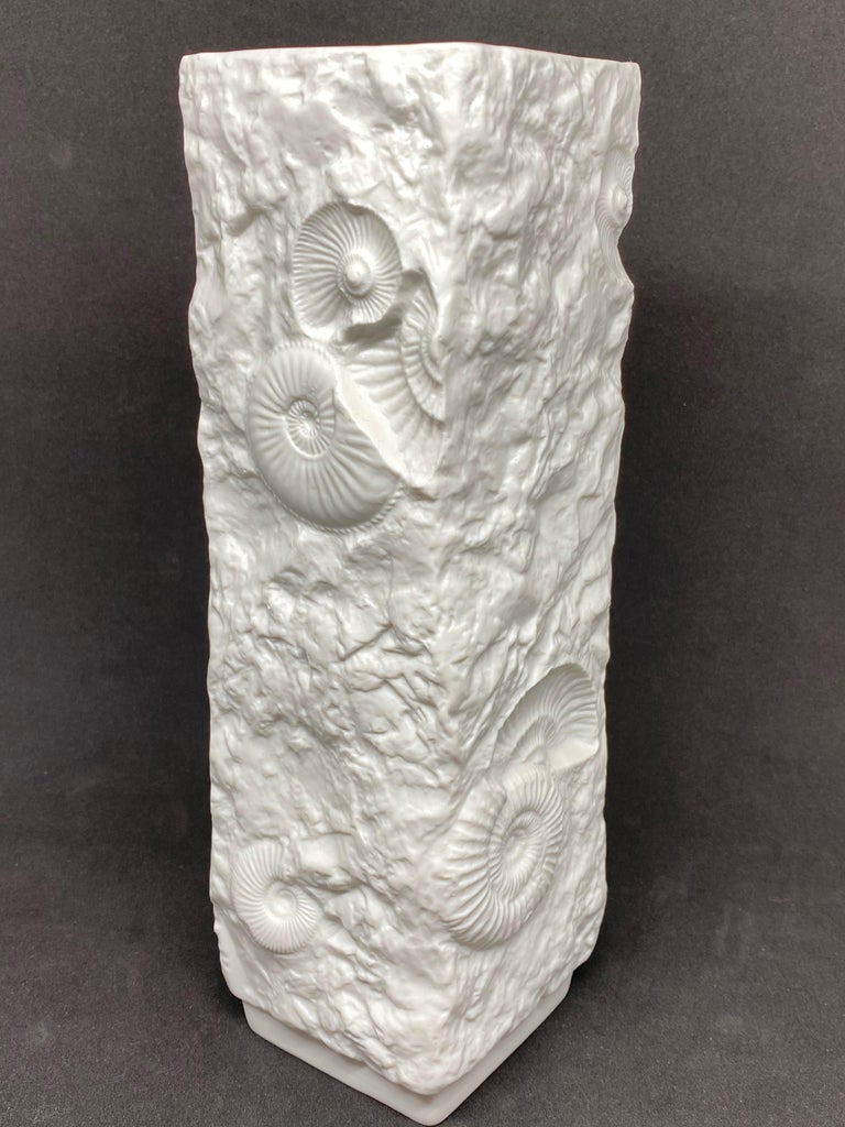 Set of Three Bisque Fossil Ammonite Vases by Kaiser Porcelain, Germany ...