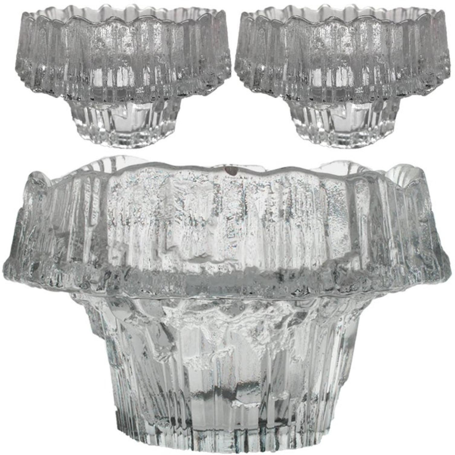 Set of Three Bowls or Candlesticks by Wirkkala for Littala, Finland ...