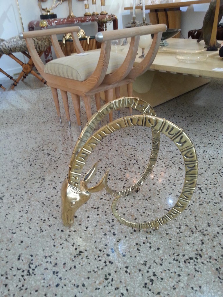 Set of Three Brass Ibex Figures at 1stDibs