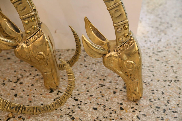 Set of Three Brass Ibex Figures at 1stDibs