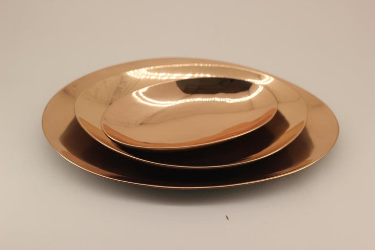 Set of Three Cast Bronze Plates, Vide-Poche For Sale at 1stdibs
