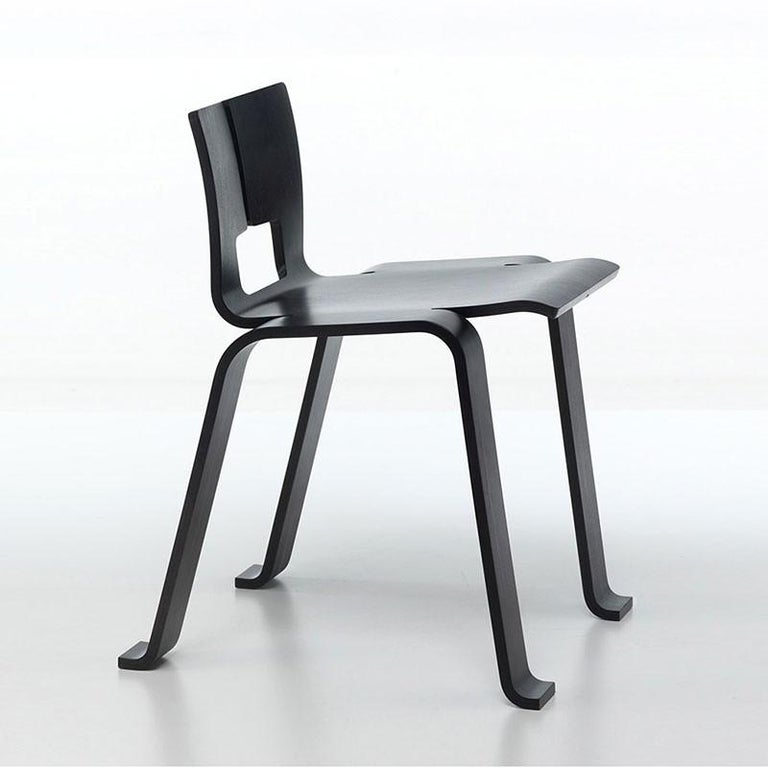 Set of Three Charlotte Perriand Ombra Tokyo Chair, Oak Stained Black by ...