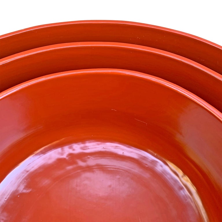 Set of Three Chinese Lacquerware Bowls For Sale at 1stDibs
