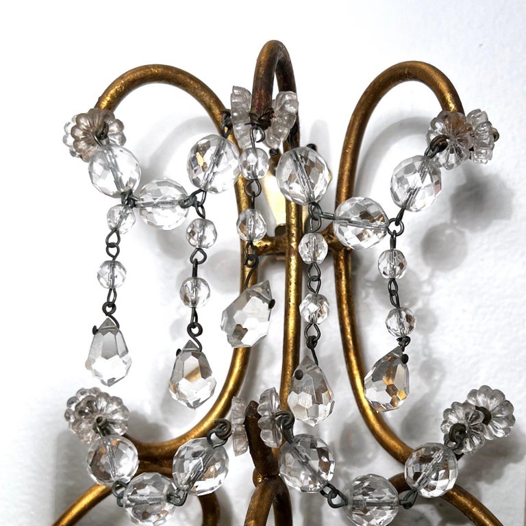 Set of Three Crystal Sconces, Sold Individually For Sale at 1stDibs