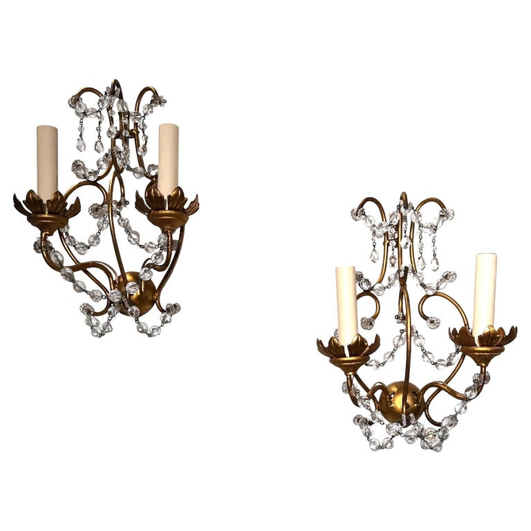 Set of Three Crystal Sconces, Sold Individually For Sale at 1stDibs