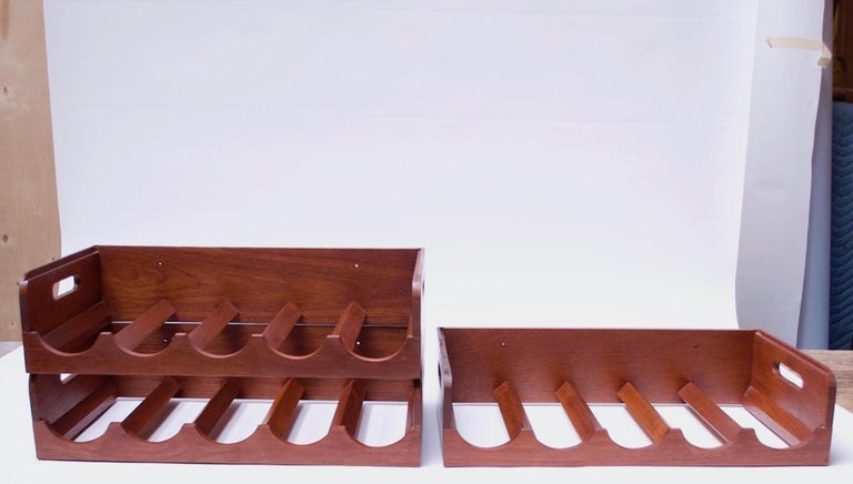 Set of Three Danish Modern Modular Teak Wine Racks by Kalmar at 1stDibs