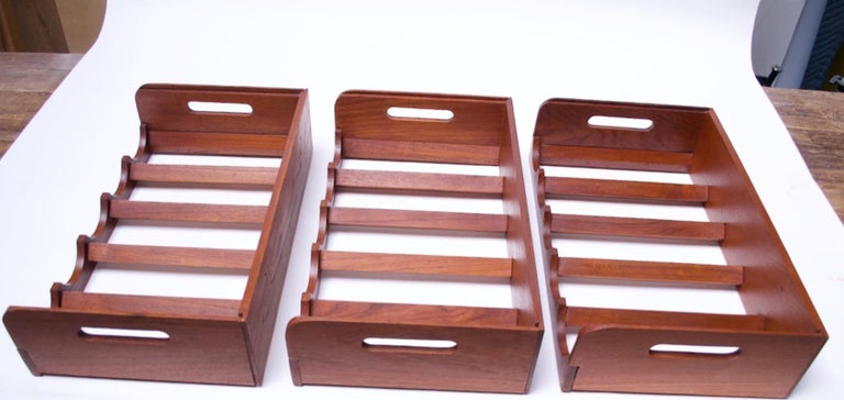 Set of Three Danish Modern Modular Teak Wine Racks by Kalmar at 1stDibs