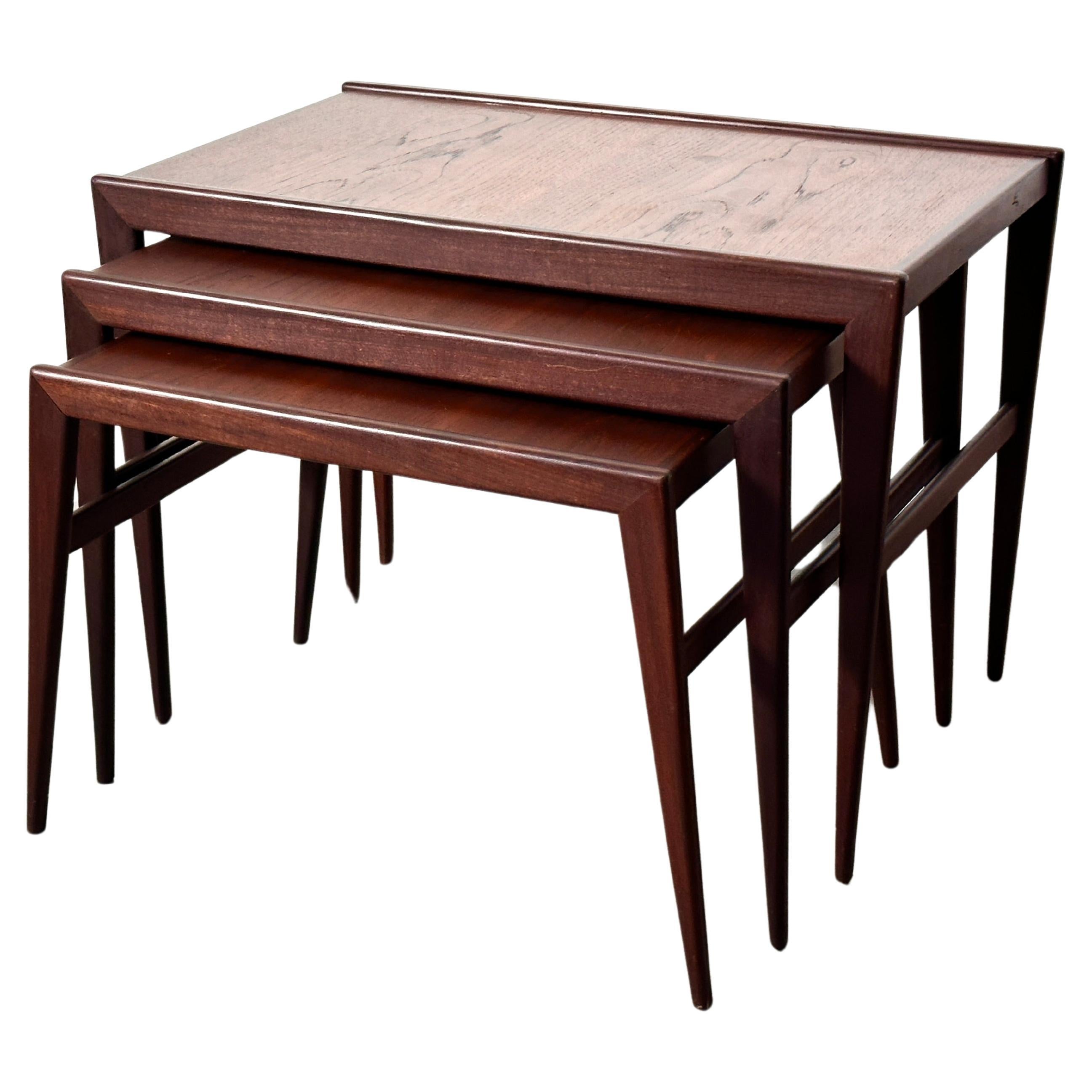 1960s Elegant Mid Century Modern Side-Nesting Rosewood Tables For Sale ...