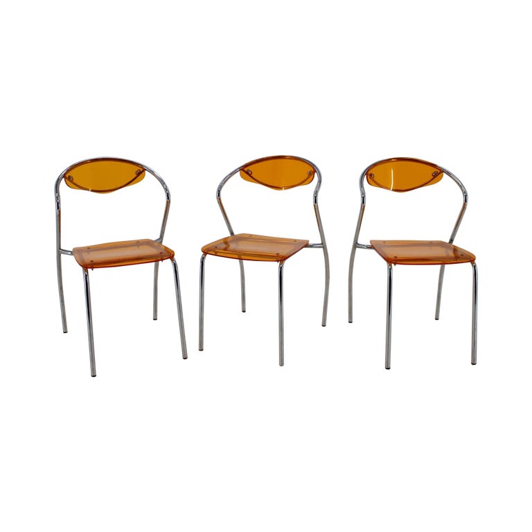 Set of Three Dining Chairs, 1980s For Sale at 1stDibs