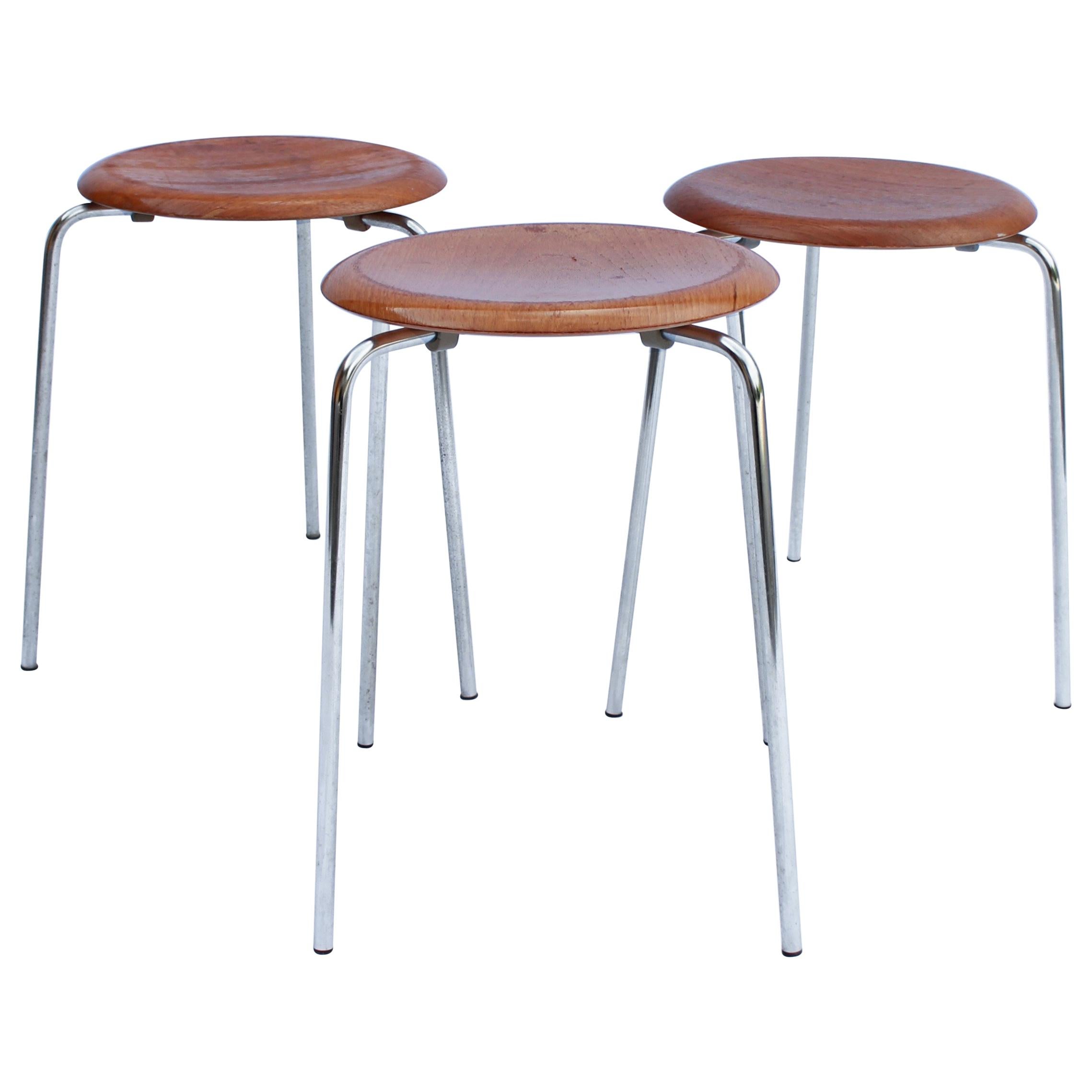 Set of Three Dot Stools, Model 3170 by Arne Jacobsen and Fritz Hansen ...