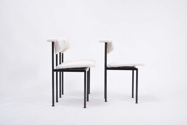 Set of Three Dutch White Alpha Chairs Designed by Rudolf Wolf, 1960s ...
