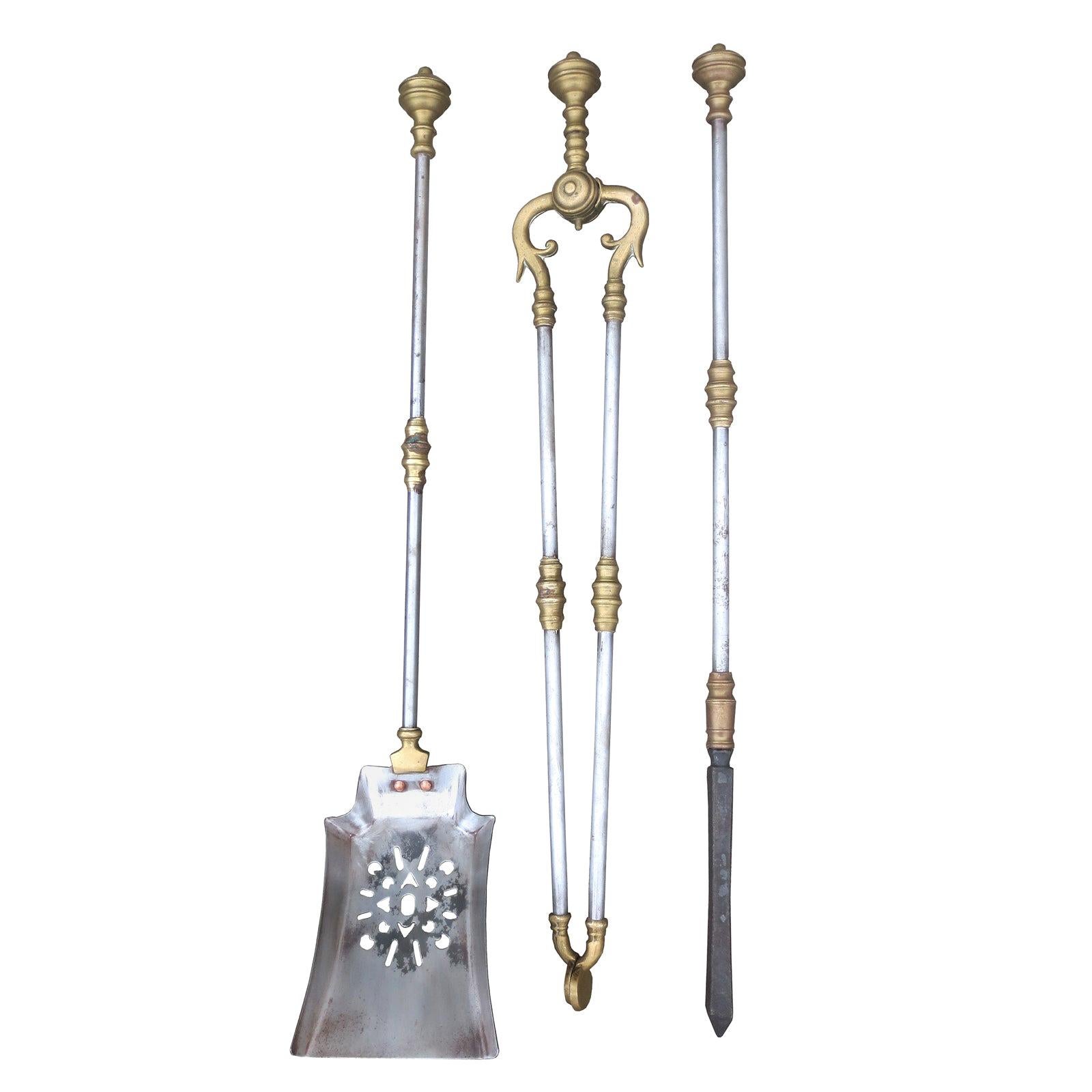 Set of Three Bayonet-Form Fire Tools with Wooden Handles For Sale at ...
