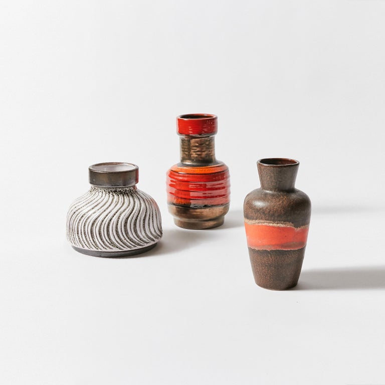 Set of Three Fat Lava Vases, West Germany 1960s at 1stDibs