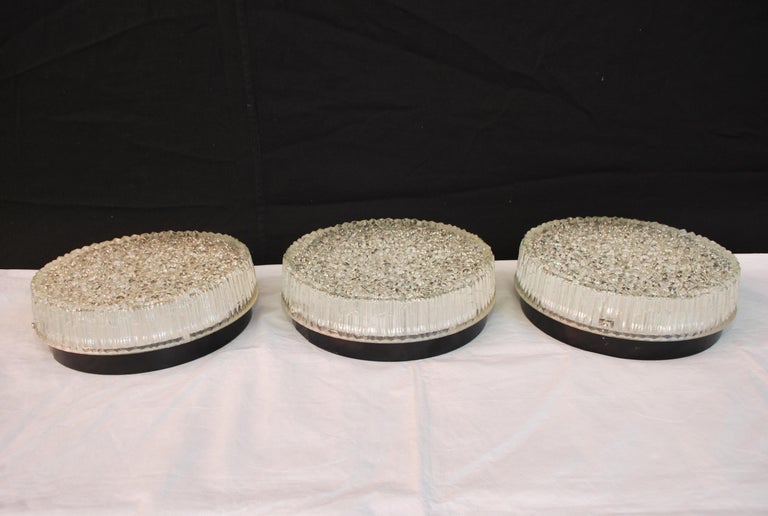Set of Three Flush Mount / Sconces For Sale at 1stDibs