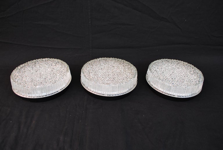 Set of Three Flush Mount / Sconces For Sale at 1stDibs