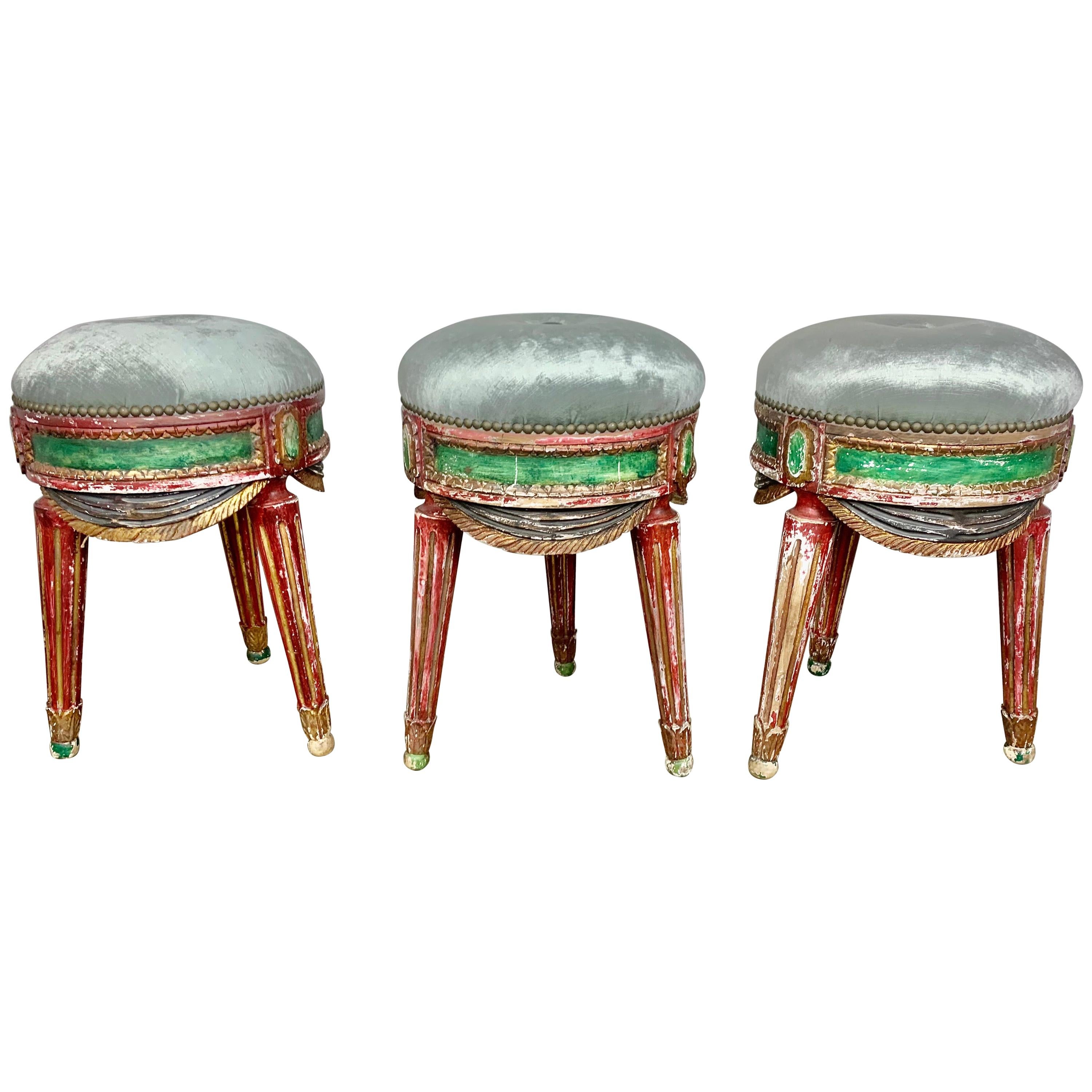 Painted French Stool at 1stDibs