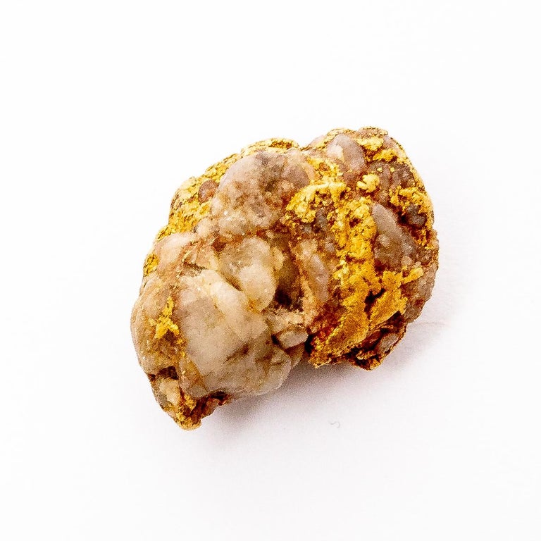 Set of Three Gold and Quartz Nuggets For Sale at 1stDibs