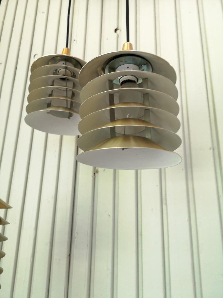 Set of Three Ikea "Duett" Brass Hanging Lights, Bent Boysen, Ikea 1970s ...