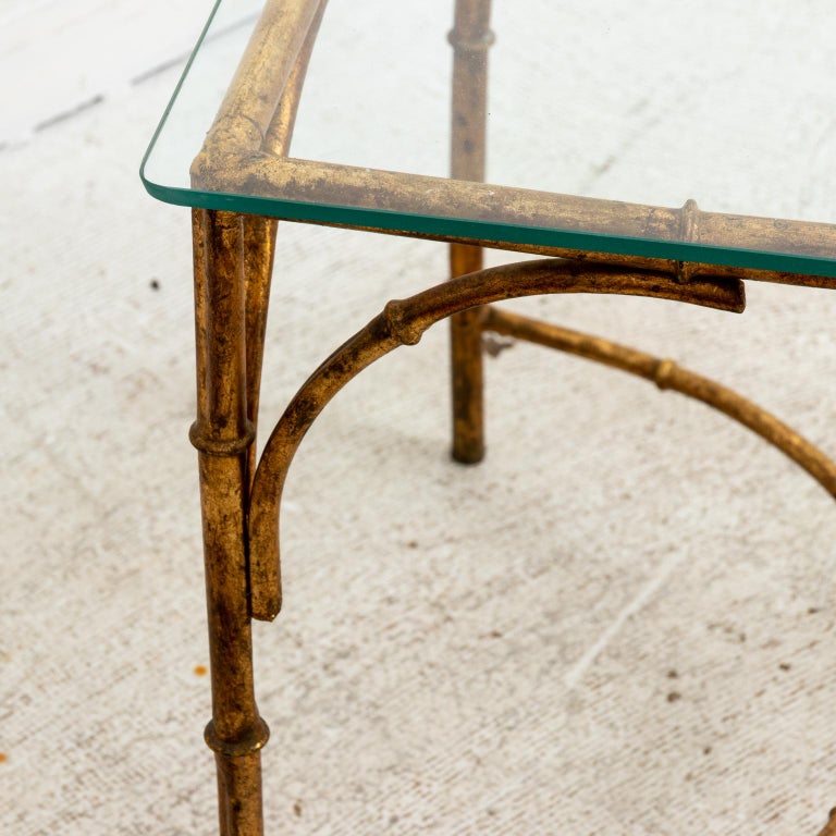 Set of Three Italian Gilt Faux Bamboo Low Tables For Sale at 1stDibs