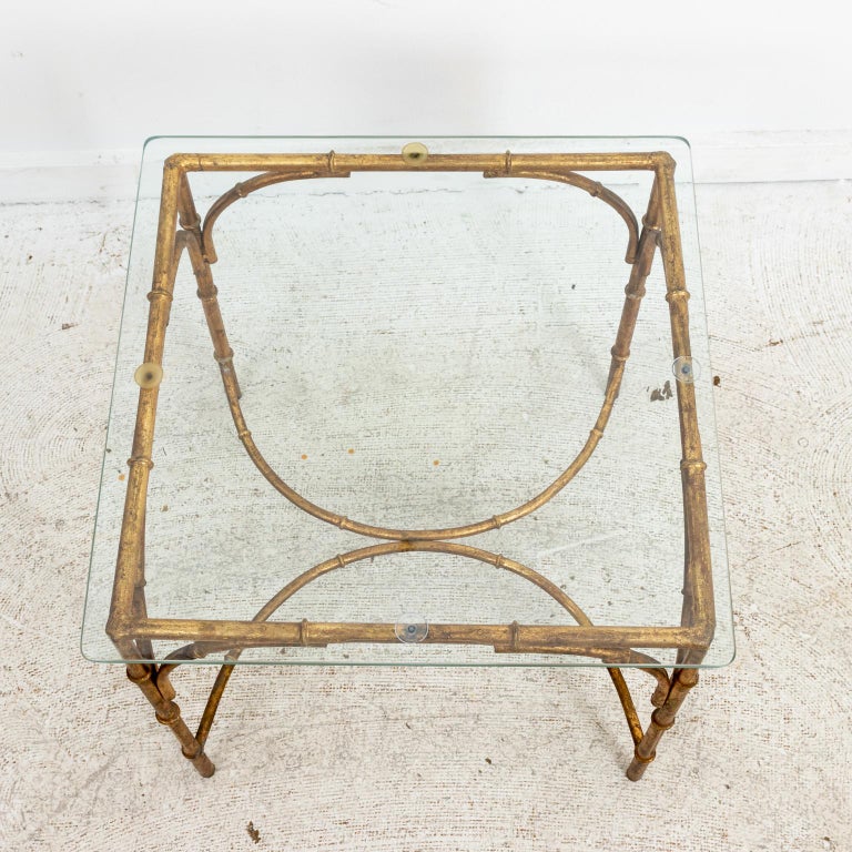 Set of Three Italian Gilt Faux Bamboo Low Tables For Sale at 1stDibs