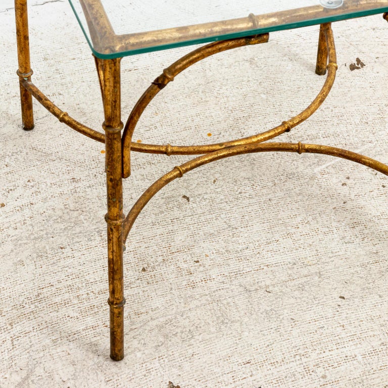 Set of Three Italian Gilt Faux Bamboo Low Tables For Sale at 1stDibs