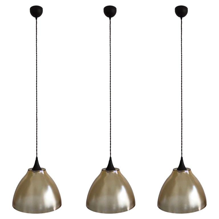 Set of Three Italian Murano Amber Glass Chandeliers, 1980s For Sale at ...