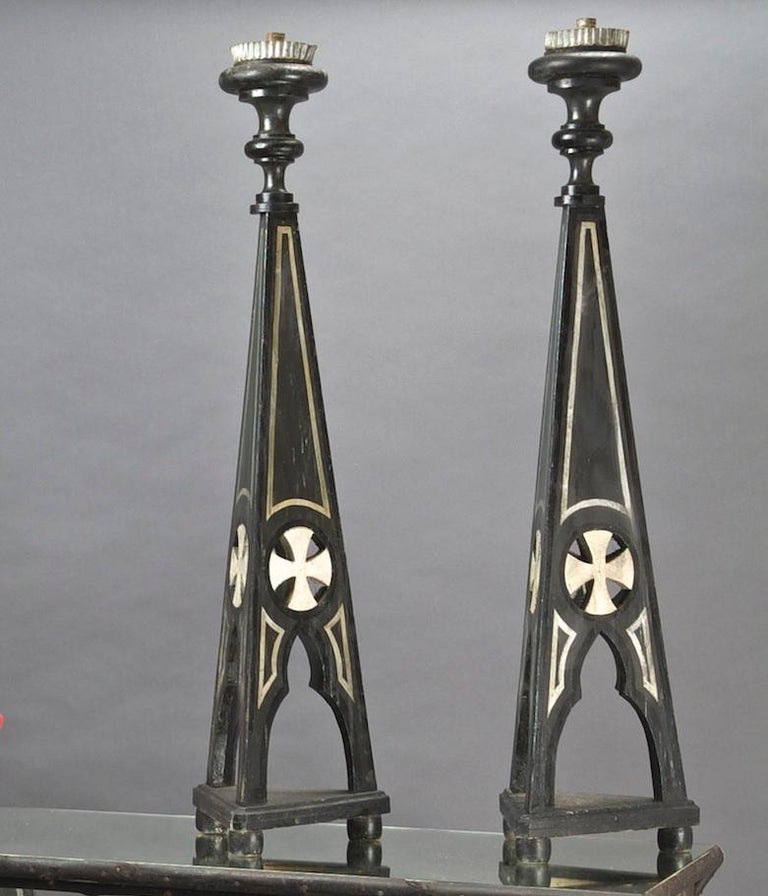 Set of three large Neo-Gothic chandeliersn with tripod legs, Sweden ...