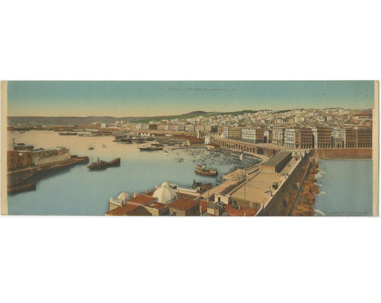 Set of Three Large Panoramic Vintage Postcards of Algeria and Lugano ...