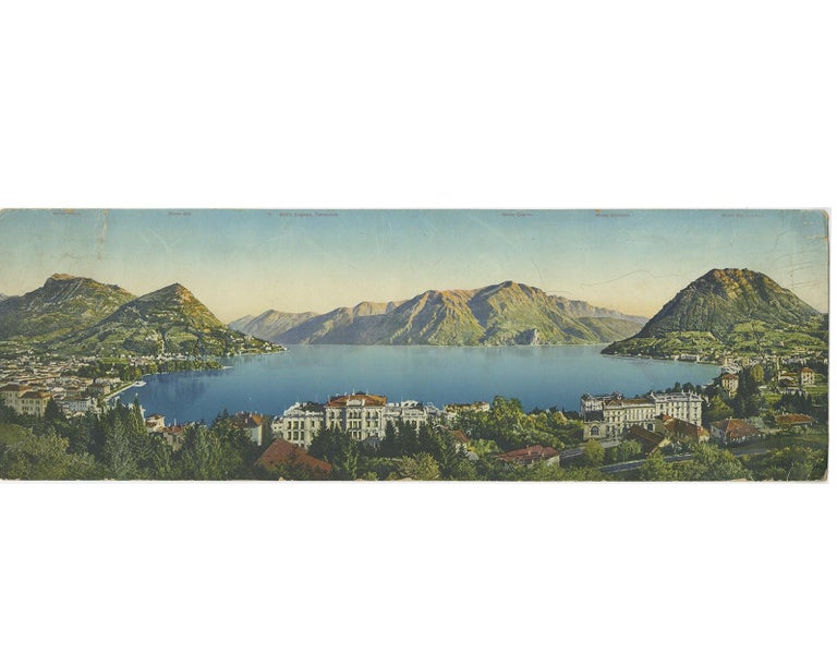 Set of Three Large Panoramic Vintage Postcards of Algeria and Lugano ...